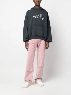 ERL Cotton Blend Fleece Hoodie