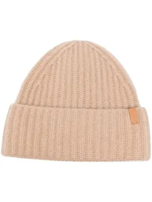 Vince Ribbed Cashmere Beanie - Neutrals