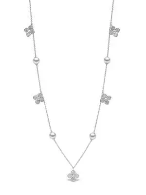 Yoko London 18kt White Gold Diamond And Pearl Necklace