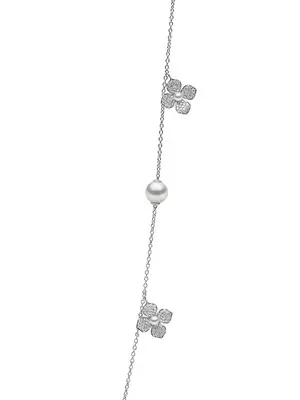 Yoko London 18kt White Gold Diamond And Pearl Necklace