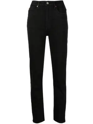 RE/DONE High-rise Straight-leg Jeans - Black