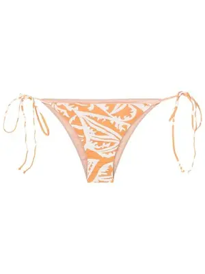 CLUBE BOSSA Aava Leaf-print Bikini Bottom - Orange