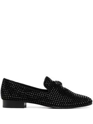 Kurt Geiger Ace Stud Crystal-embellished Loafers
