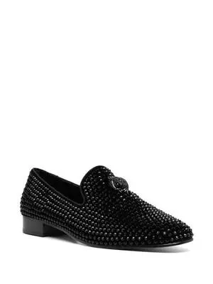 Kurt Geiger Ace Stud Crystal-embellished Loafers