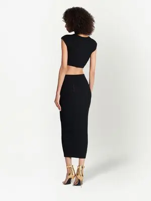 Balmain Ribbed-knit Pencil Skirt