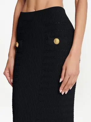 Balmain Ribbed-knit Pencil Skirt