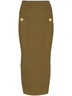 Balmain Ribbed-knit Pencil Skirt