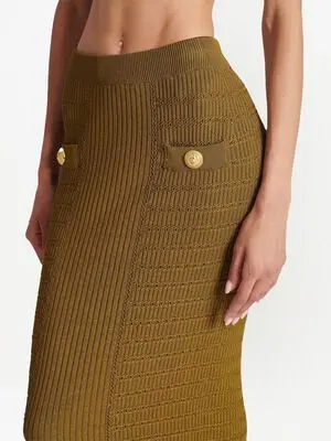 Balmain Ribbed-knit Pencil Skirt