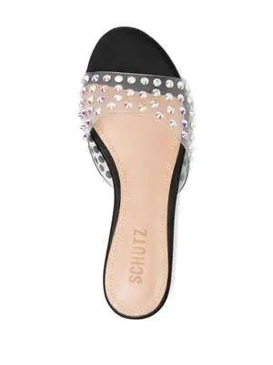 Schutz Crystal-embellished Transparent Sandals