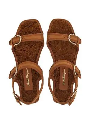 FERRAGAMO Nomadic Stories Leather Sandals - Brown