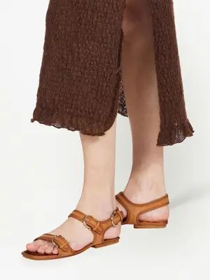 FERRAGAMO Nomadic Stories Leather Sandals - Brown