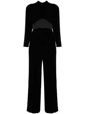 Rixo Beatriz Velvet Jumpsuit - Black