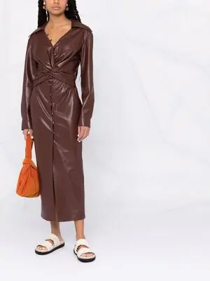 Nanushka Draped Midi Wrap Dress