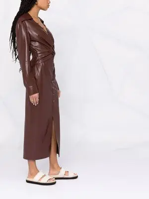 Nanushka Draped Midi Wrap Dress