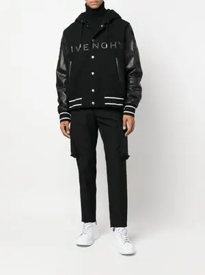 Givenchy Raised-logo Hooded Varsity Jacket