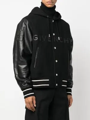 Givenchy Raised-logo Hooded Varsity Jacket