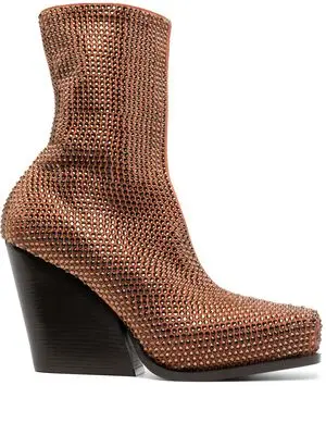 Stella McCartney Crystal Cowboy Ankle Boots - Orange