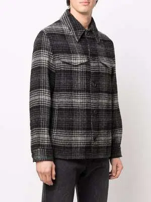 Ami Checked Button-up Shirt Jacket