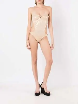 AMIR SLAMA Metallic Cut-out Swimsuit