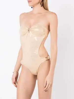 AMIR SLAMA Metallic Cut-out Swimsuit