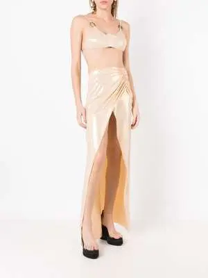 AMIR SLAMA Ruched High-waisted Skirt