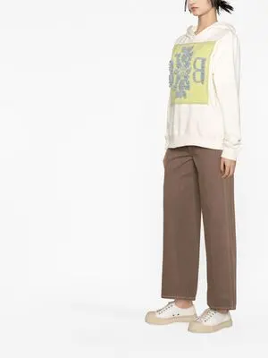 BARRIE Logo-patch Cotton Hoodie - Neutrals