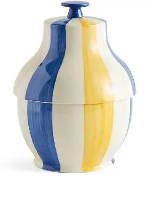 HAY Sobremesa Striped Cookie Jar - Blue