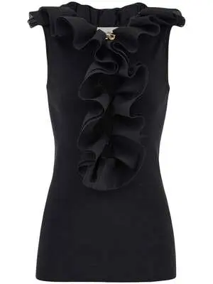 FERRAGAMO Ruffle-trim Wool Vest
