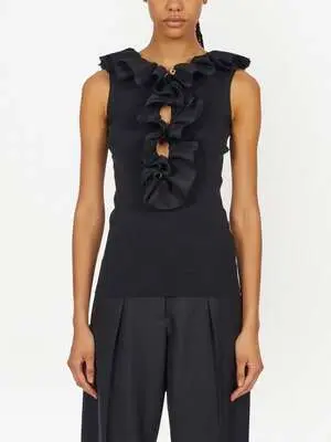 FERRAGAMO Ruffle-trim Wool Vest