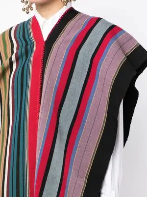 Colville Striped V-neck Poncho