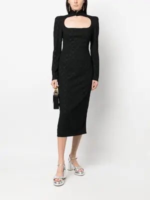 Philosophy Di Lorenzo Serafini Diamond-pattern Midi Dress