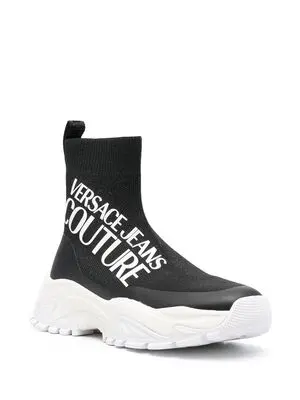 Versace Logo-print Sock-style Sneakers