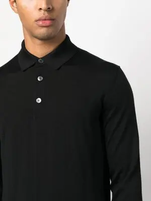Zegna Knitted Polo Shirt - Black