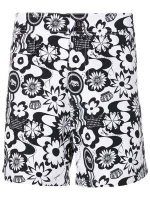 AMIR SLAMA Graphic-print Swimming Trunks - Black