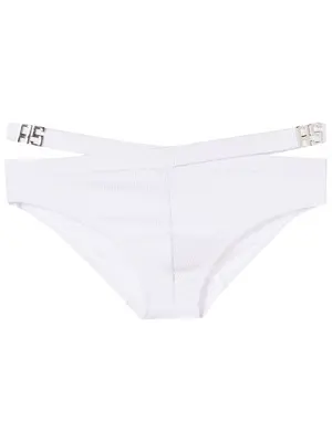 AMIR SLAMA Cut-out Logo Swimming Trunks - White