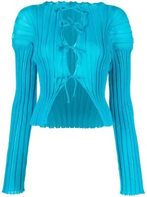 A. ROEGE HOVE Katrina Ribbed Knit Lace-up Top