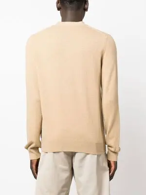 Play Comme Des Garcon Logo-embroidered Cardigan - Neutrals