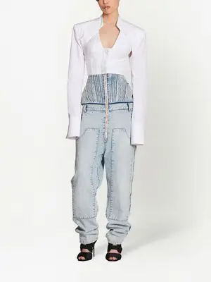Balmain Cropped Cotton Blouse
