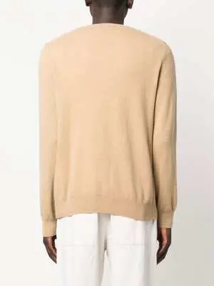 Play Comme Des Garcon Heart-patch V-neck Sweater - Neutrals