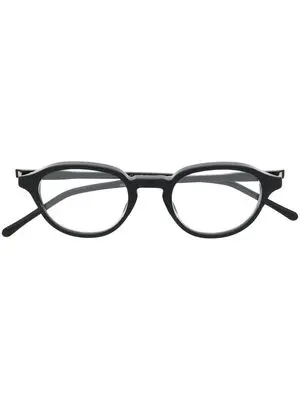 Gucci Logo-print Round-frame Glasses - Black