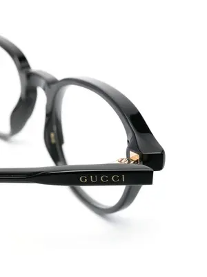 Gucci Logo-print Round-frame Glasses