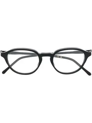 Gucci Logo-print Round-frame Glasses - Black