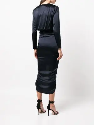 Veronica Beard Cameri Long-sleeve Midi Dress