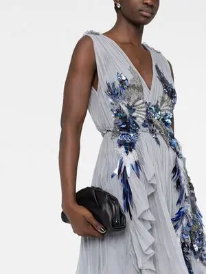 Alberta Ferretti Sequin-embellished V-back Dress