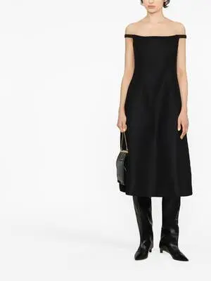 Khaite Off-shoulder A-line Midi Dress