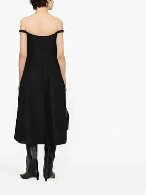 Khaite Off-shoulder A-line Midi Dress