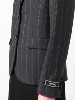 Versace Logo-pinstripe Blazer