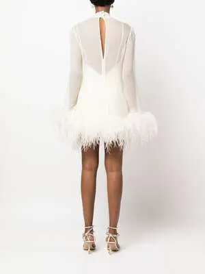 TALLER MARMO Gina Spirito Feather-trim Mini Dress
