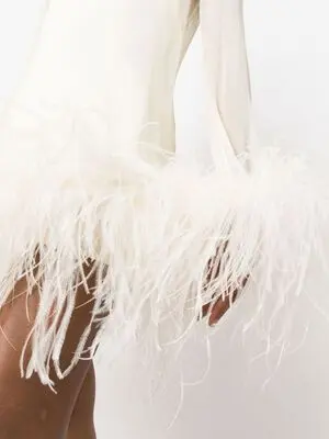 TALLER MARMO Gina Spirito Feather-trim Mini Dress