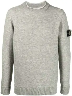 Stone Island Logo-patch Crew Neck Jumper - Green